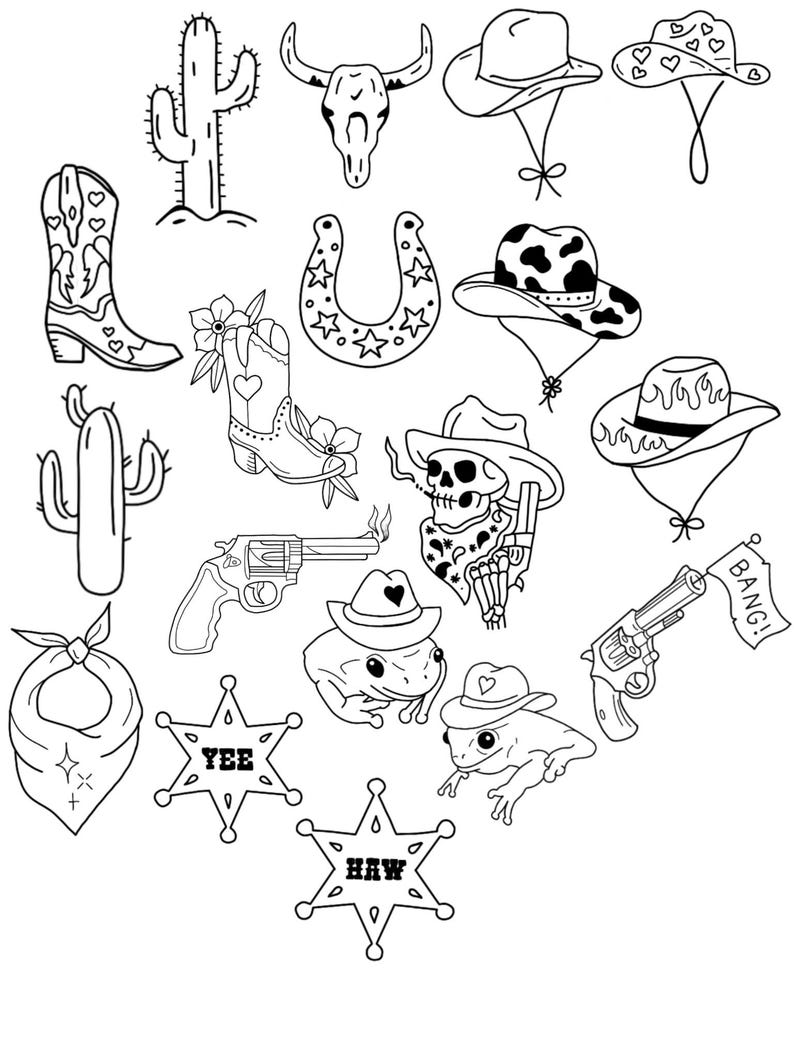 Wild West Flash Tattoos-digital DOCUMENT - Etsy