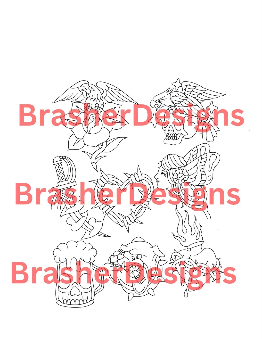 Traditional Flash Sheet 1 - Etsy