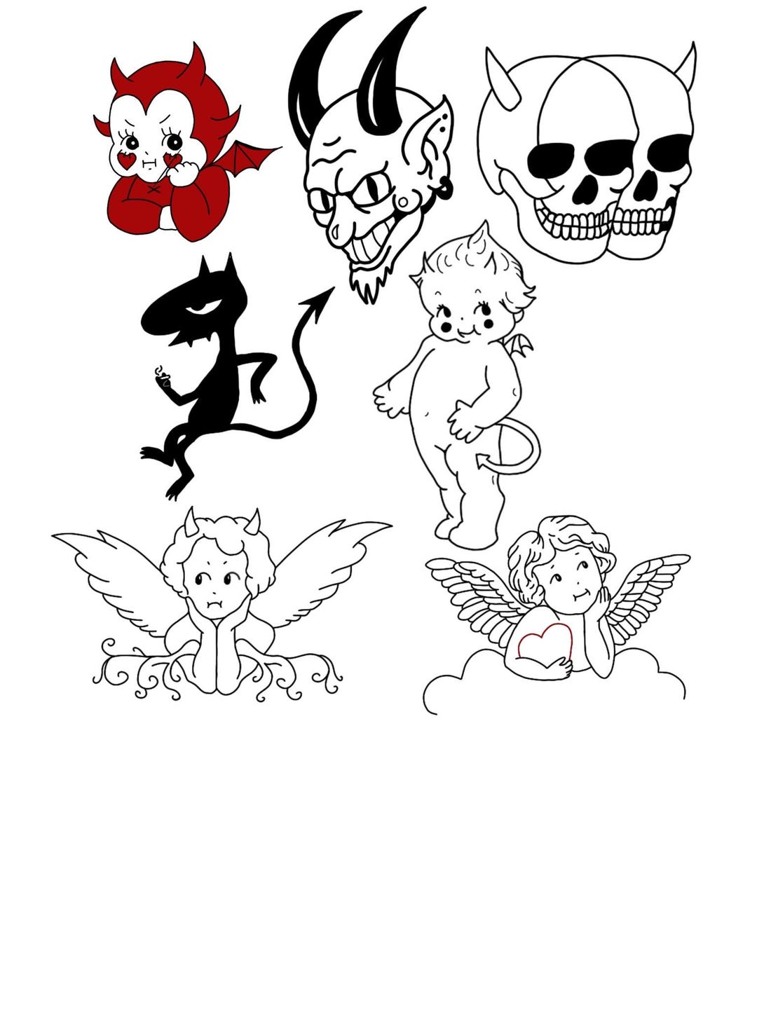 Devil Tattoo Flash - Etsy