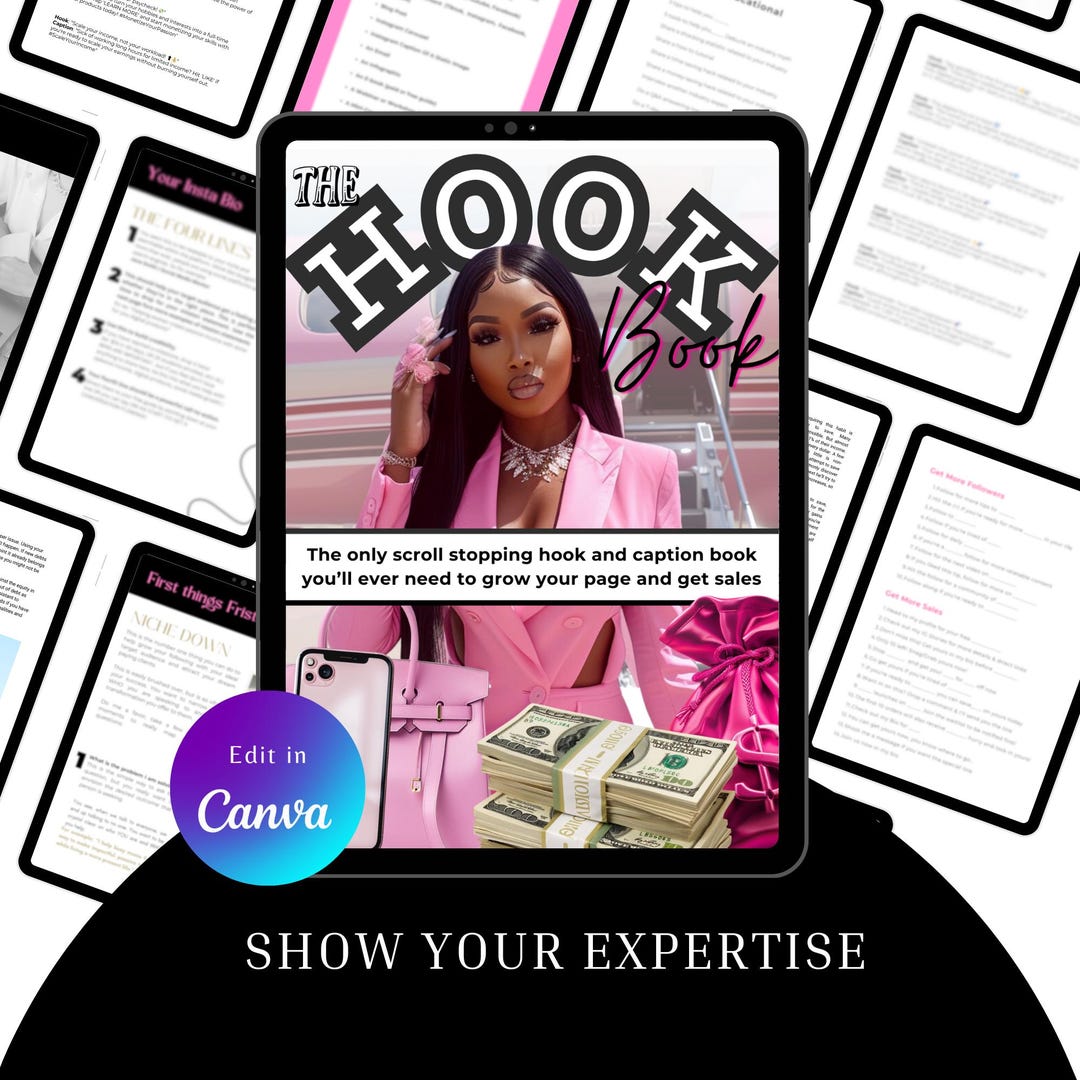 The Hook Book. DFY Social Media, Tik Tok, Instagram Hooks With PLR ...