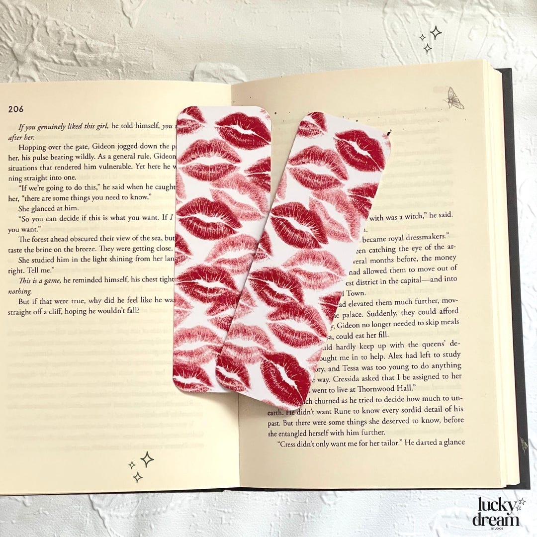 Red Lipstick Kiss Bookmark, Y2K Bookish Gift - Etsy