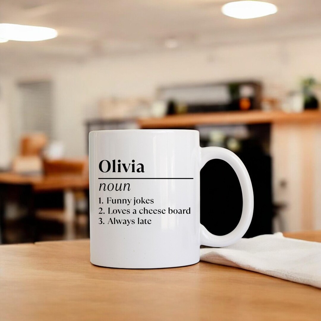 Personalized Name Definition Mug Laser Engraved Grey Satin Perfect Gift ...