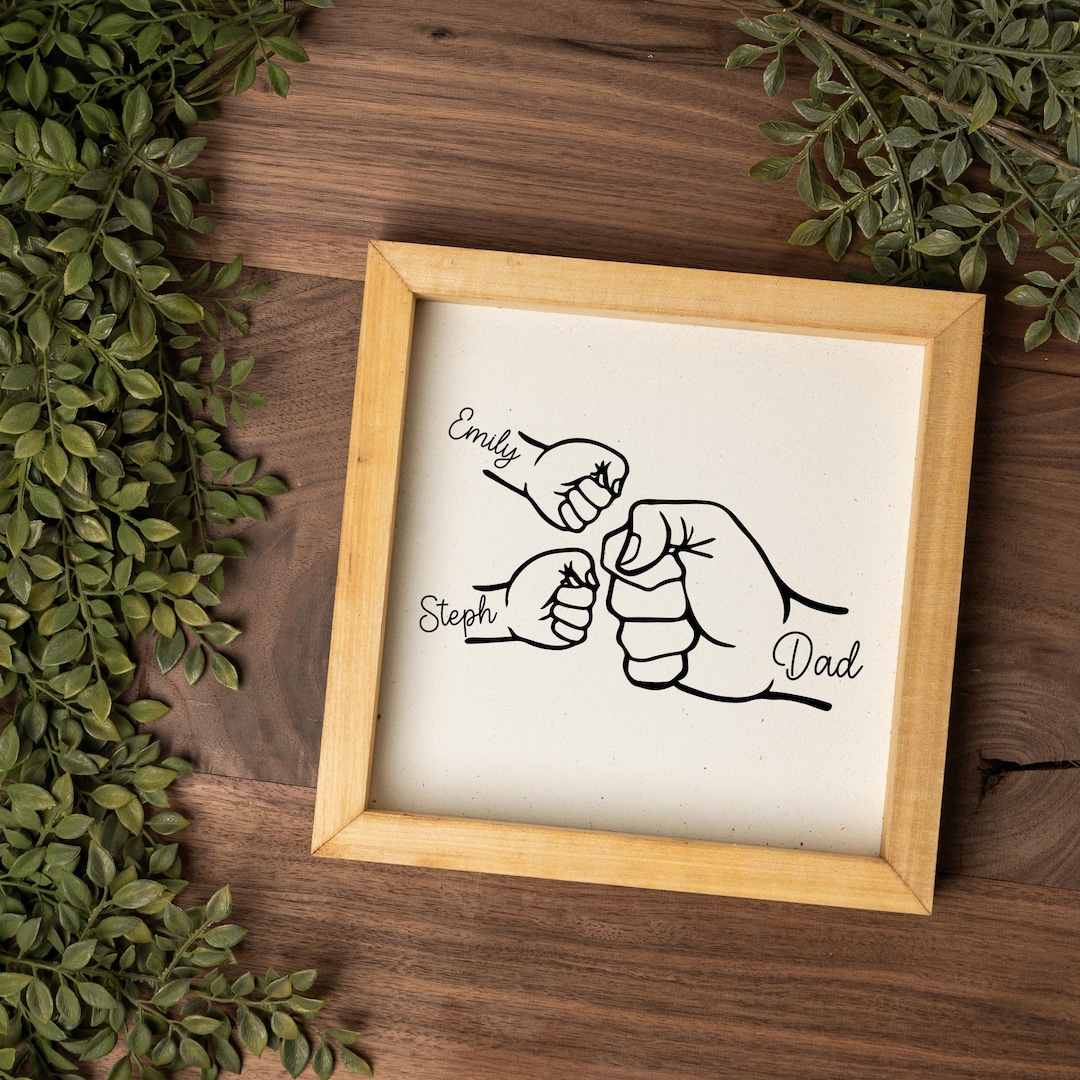 Fist Bump Forever: Framed Sign With Kids' Fist Bumps & Names Father ...