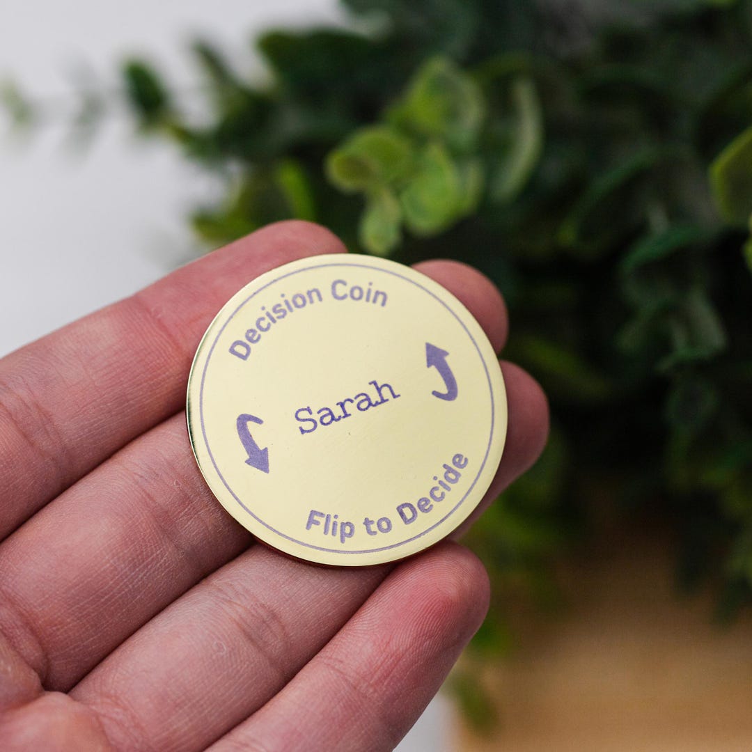 Decision Coin Custom Engraved Brass Coin Couples Flip Coin Gifts for ...