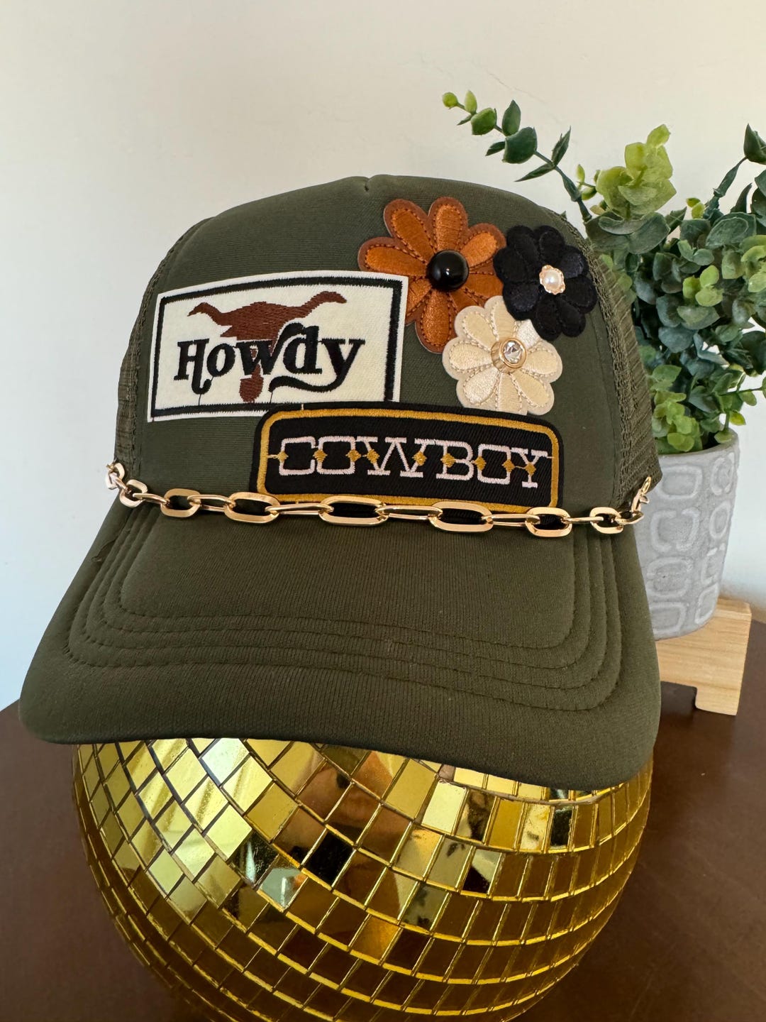 Howdy Cowboy Costal Cowgirl Custom Trucker Hat Cute Green Trucker Hat ...