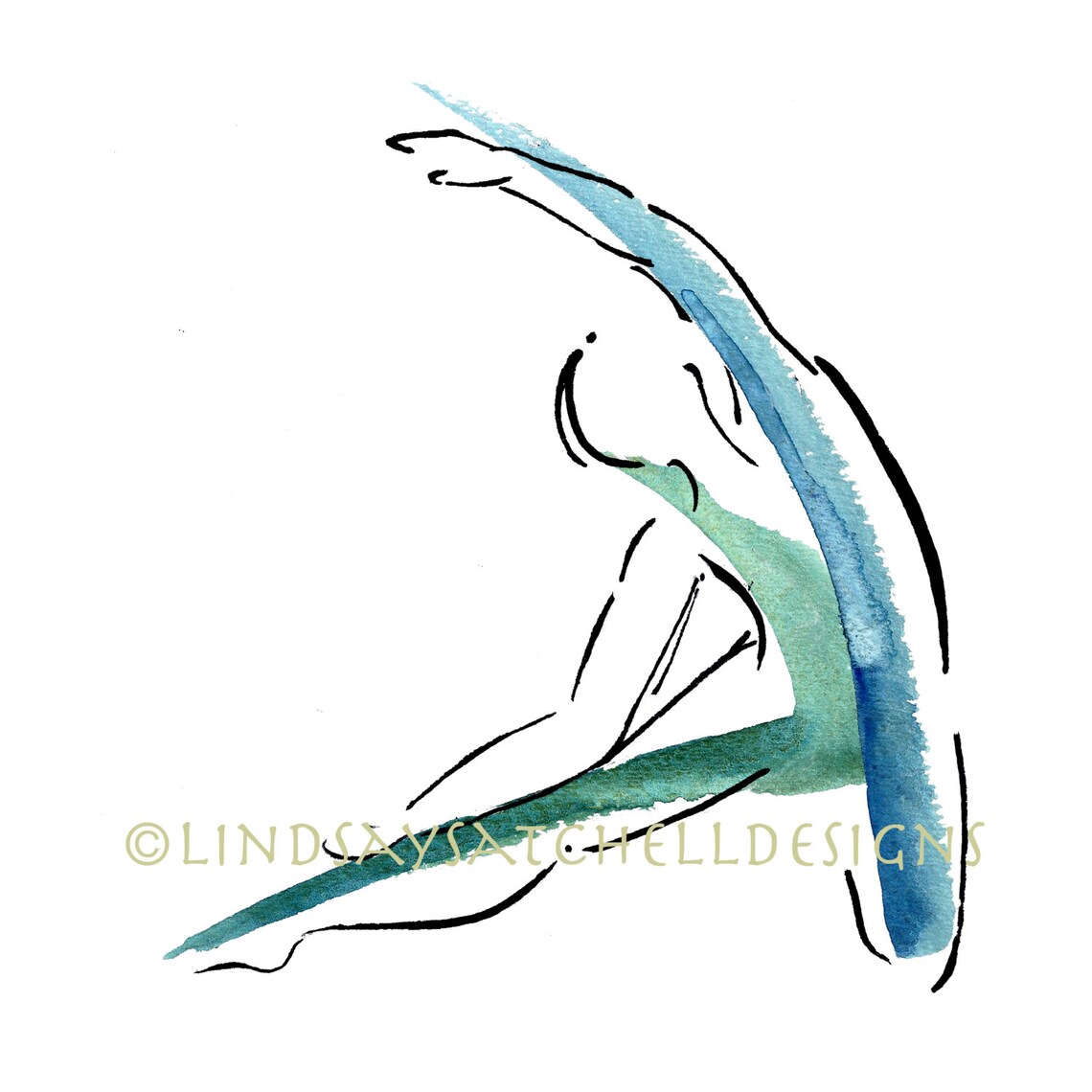 Gate Pose - Yoga Art Print |yoga Gifts, Yoga Studio Decor, Yoga ...