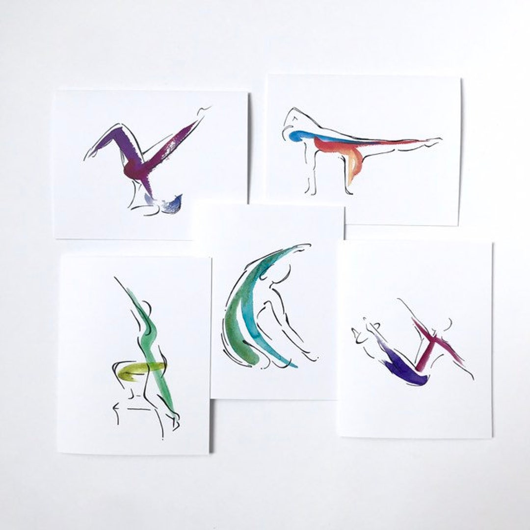 5 Pilates Notecards Pack B Pilates Gift Unique Gifts - Etsy