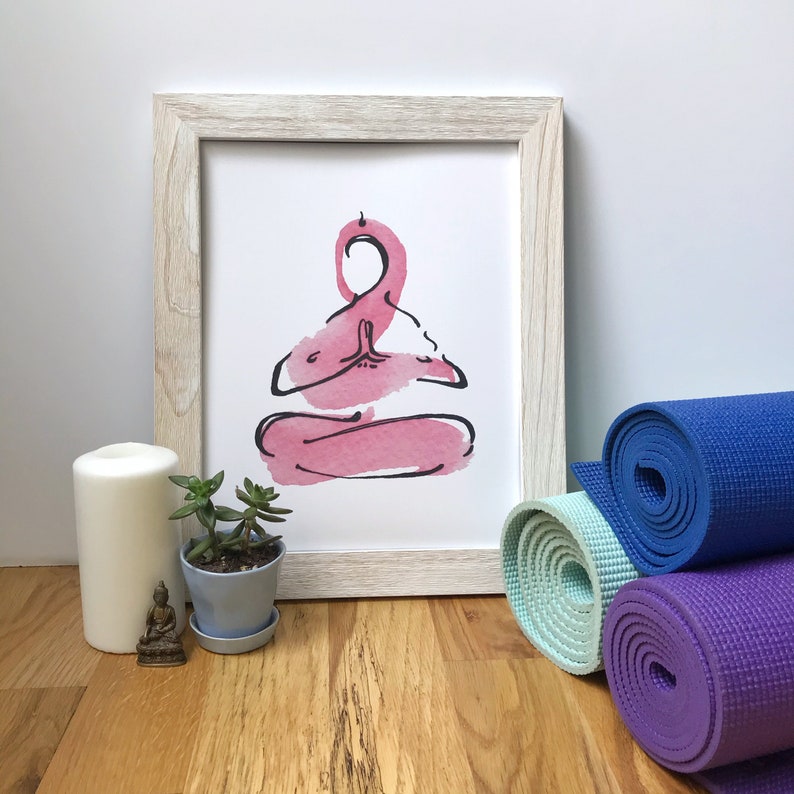 Easy Pose Yoga Art Print Yoga Gifts Unique Gift Idea | Etsy