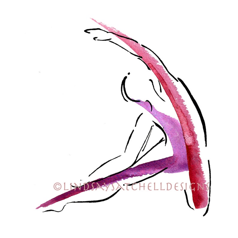 Gate Pose - Yoga Art Print |yoga Gifts, Yoga Studio Decor, Yoga ...