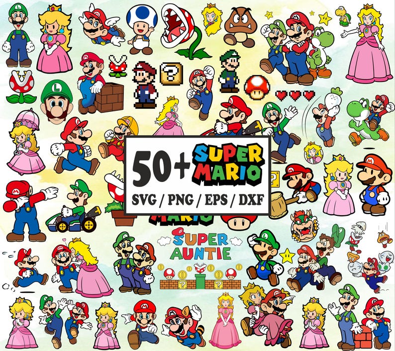 Super Mario SVG Bundle for Cricut and Sublimation, Mario Cut Files ...