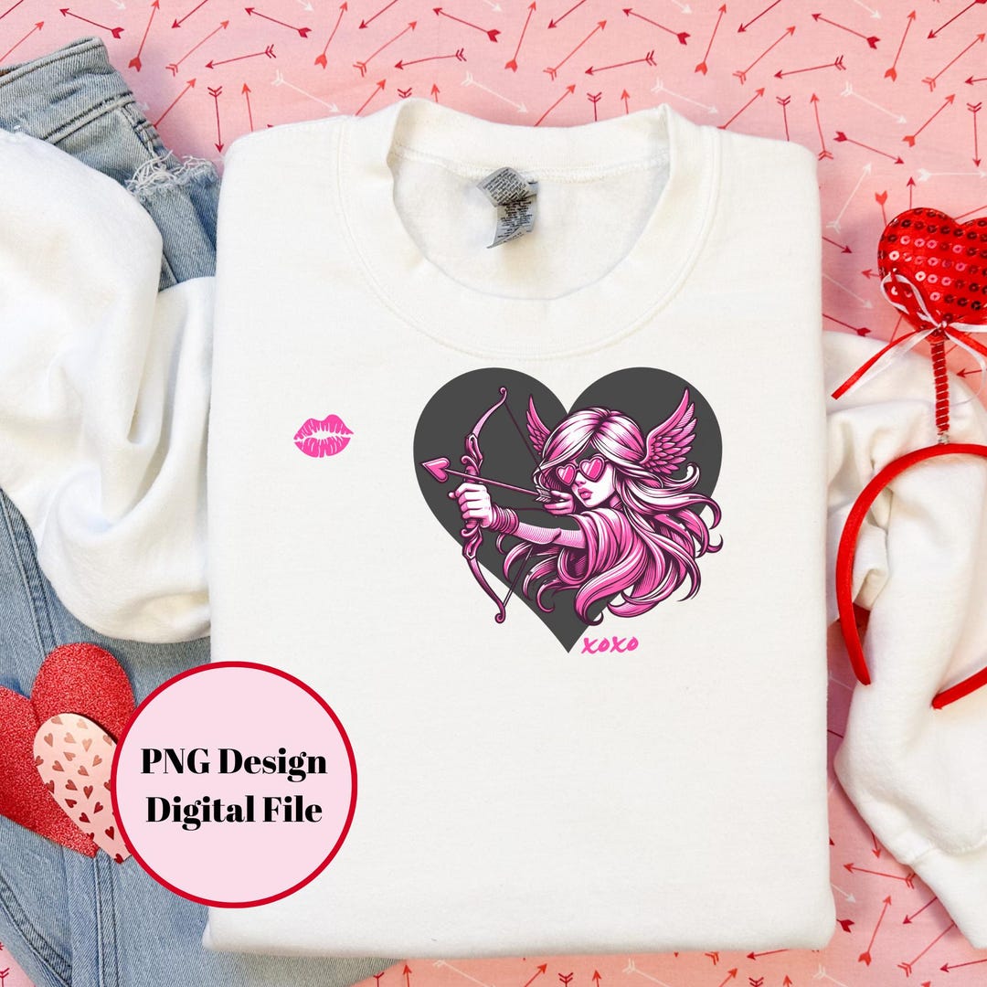 Cyberpunk Cupid PNG: Pink Haired Valentine Clipart (digital Download ...