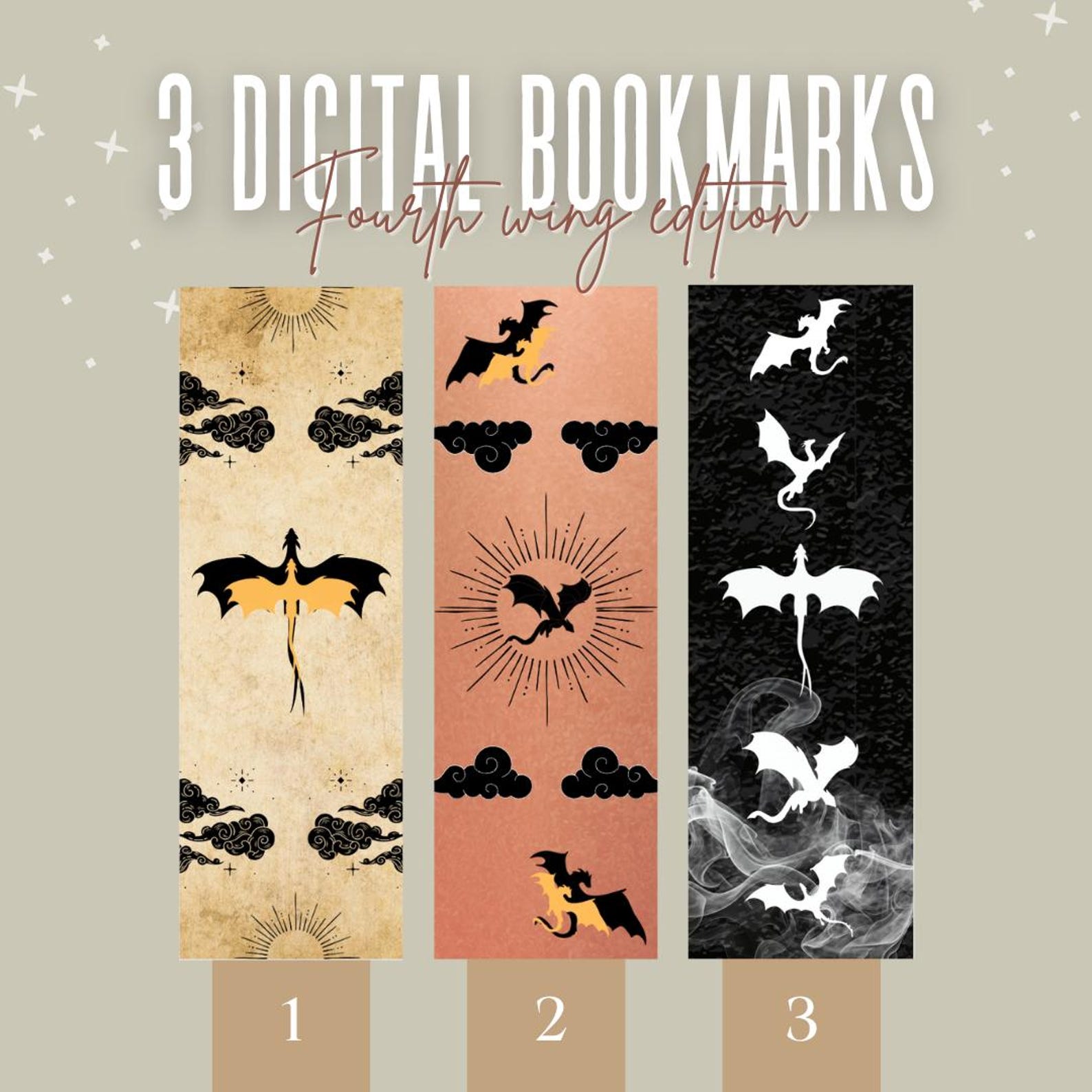 Fourth Wing Inspired Printable Bookmarks - Etsy UK