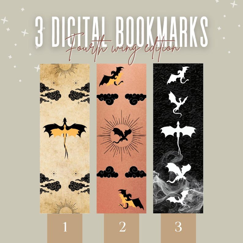 Fourth Wing Inspired Printable Bookmarks - Etsy