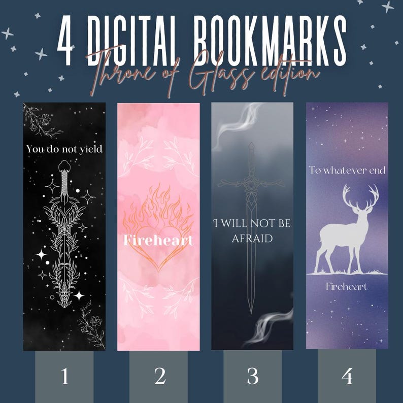 Printable Bookmarks - Throne of Glass Edition - Etsy