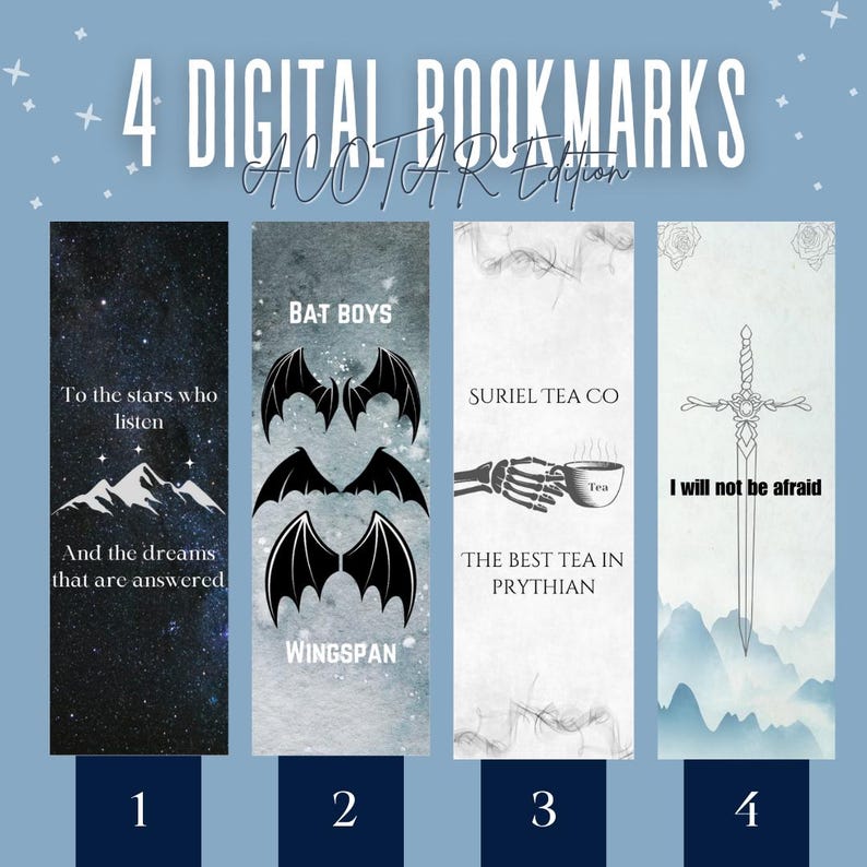 Printable Bookmarks - ACOTAR Edition - Etsy