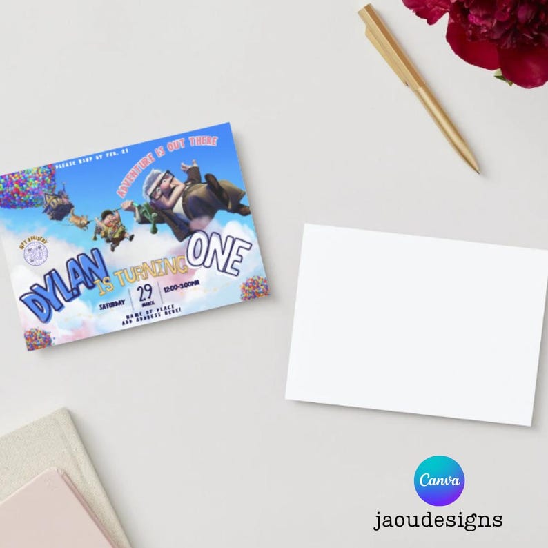 Pixar Up-inspired Birthday Invitation - Adventure Awaits! - Etsy