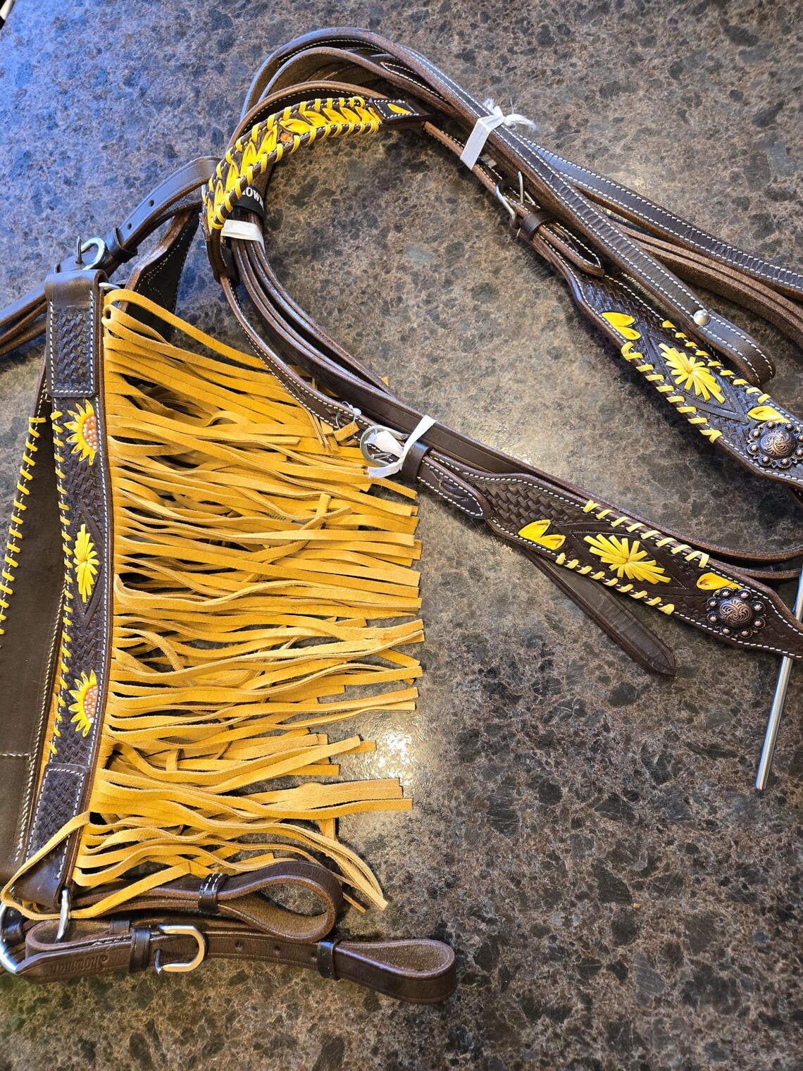 EXTRA SPECIAL Horse - Hand Painted Sunflower Headstall Breast Collar ...