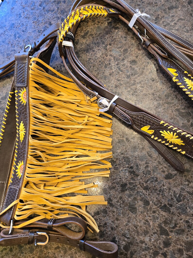 EXTRA SPECIAL Horse - Hand Painted Sunflower Headstall Breast Collar ...