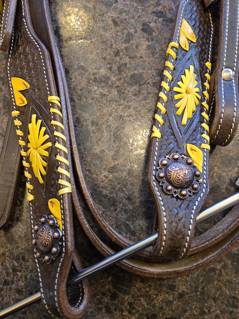 EXTRA SPECIAL Horse - Hand Painted Sunflower Headstall Breast Collar ...
