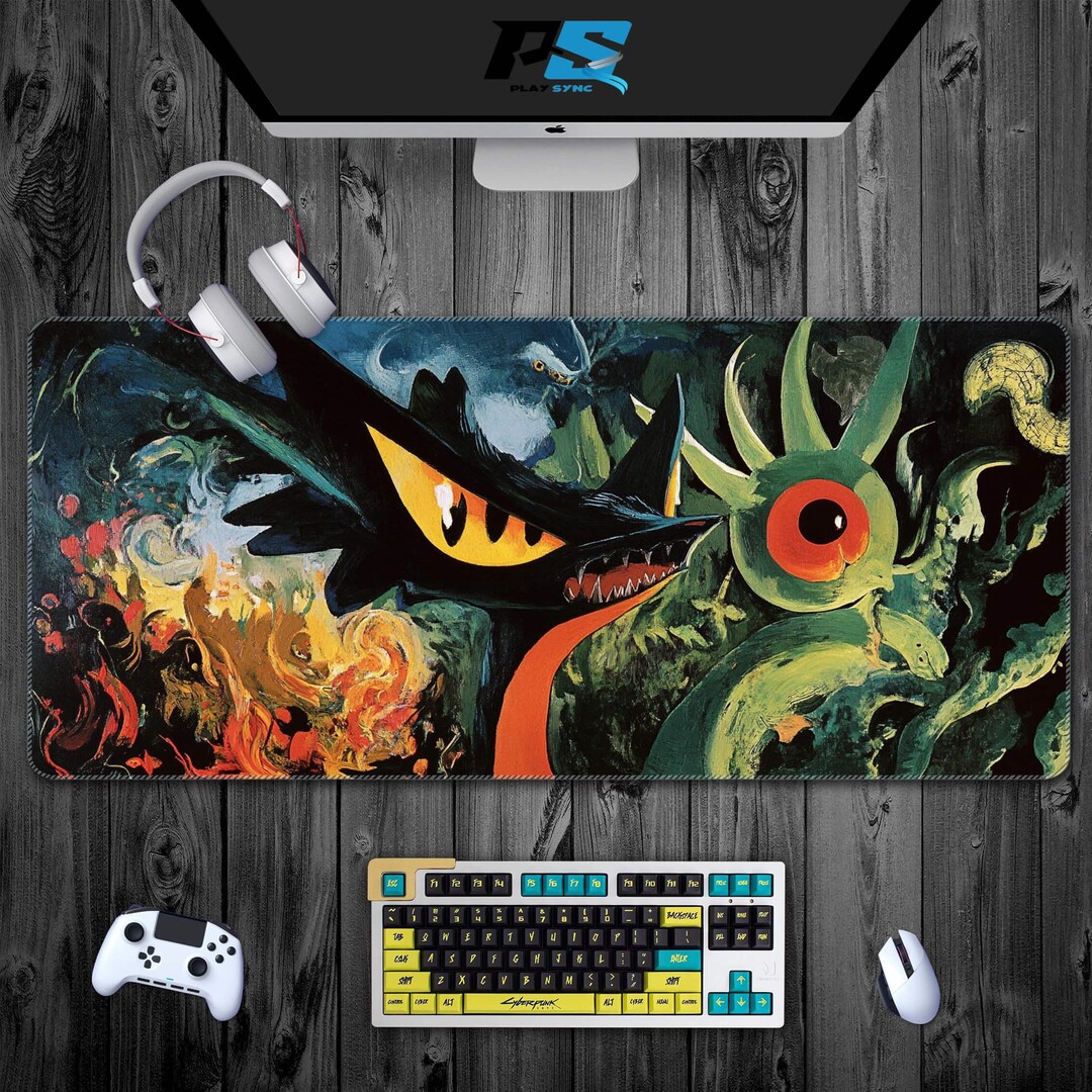 Pokemon on Salvador Dalí's Painting Anime Mouse Pad,cool Desk Pad,the ...