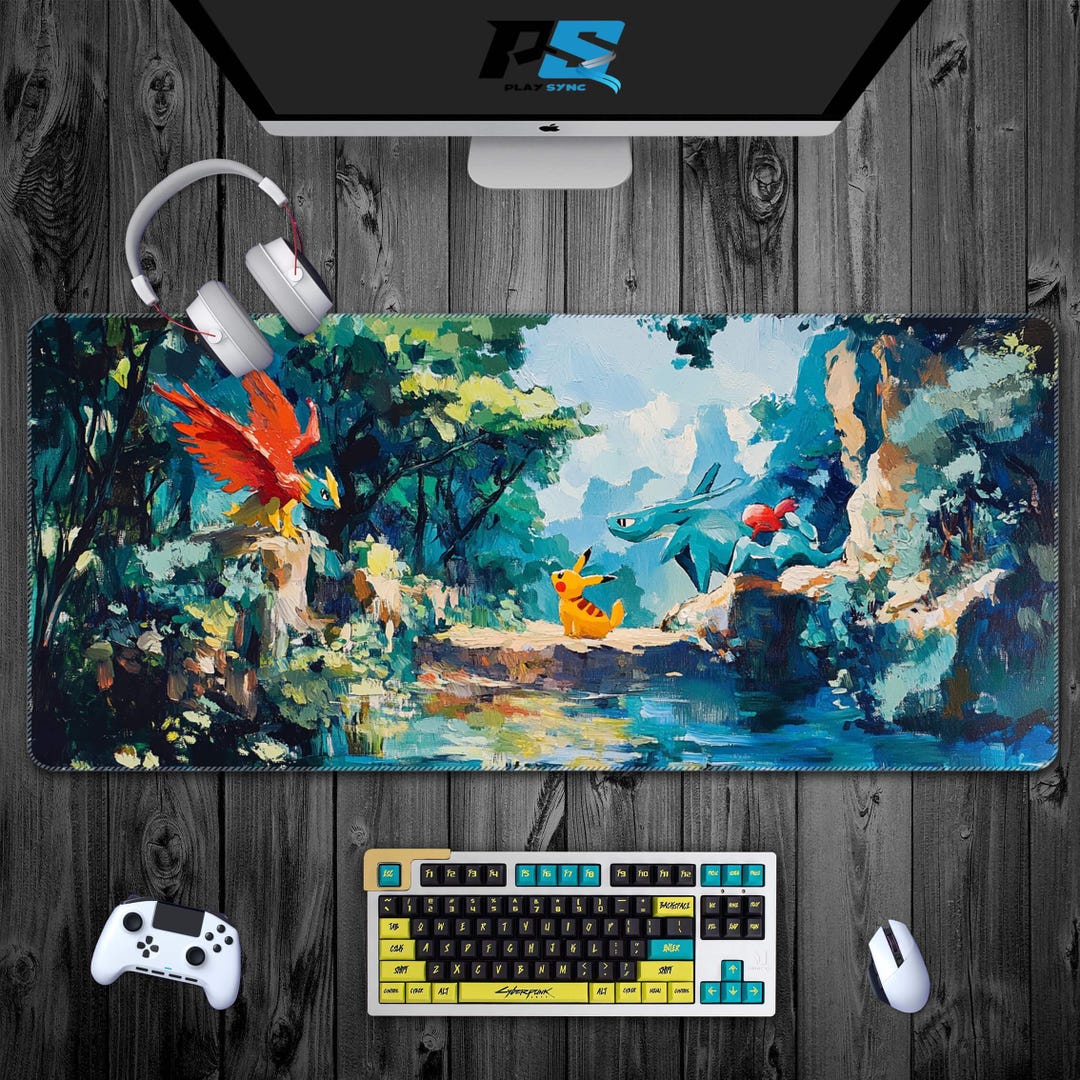 Pokemon on Paul Cézanne's Painting Anime Mouse Pad, Desk Pad, the ...