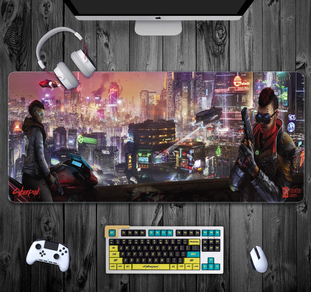 Cyberpunk World Gaming Mouse Pad XXL, Hacker Desk Pad Large, Steampunk ...