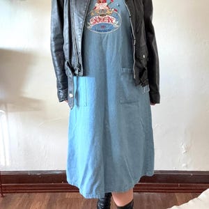 90s Mary Engelbert Queen of Everything Embroidered Denim Romper Dress ...