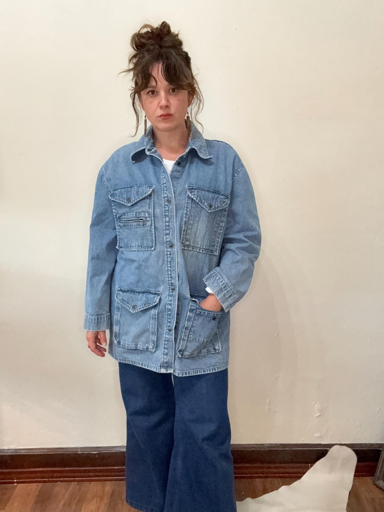 Vintage 90s First Issues Blues Denim Chore Coat / Jacket; Tag Size ...