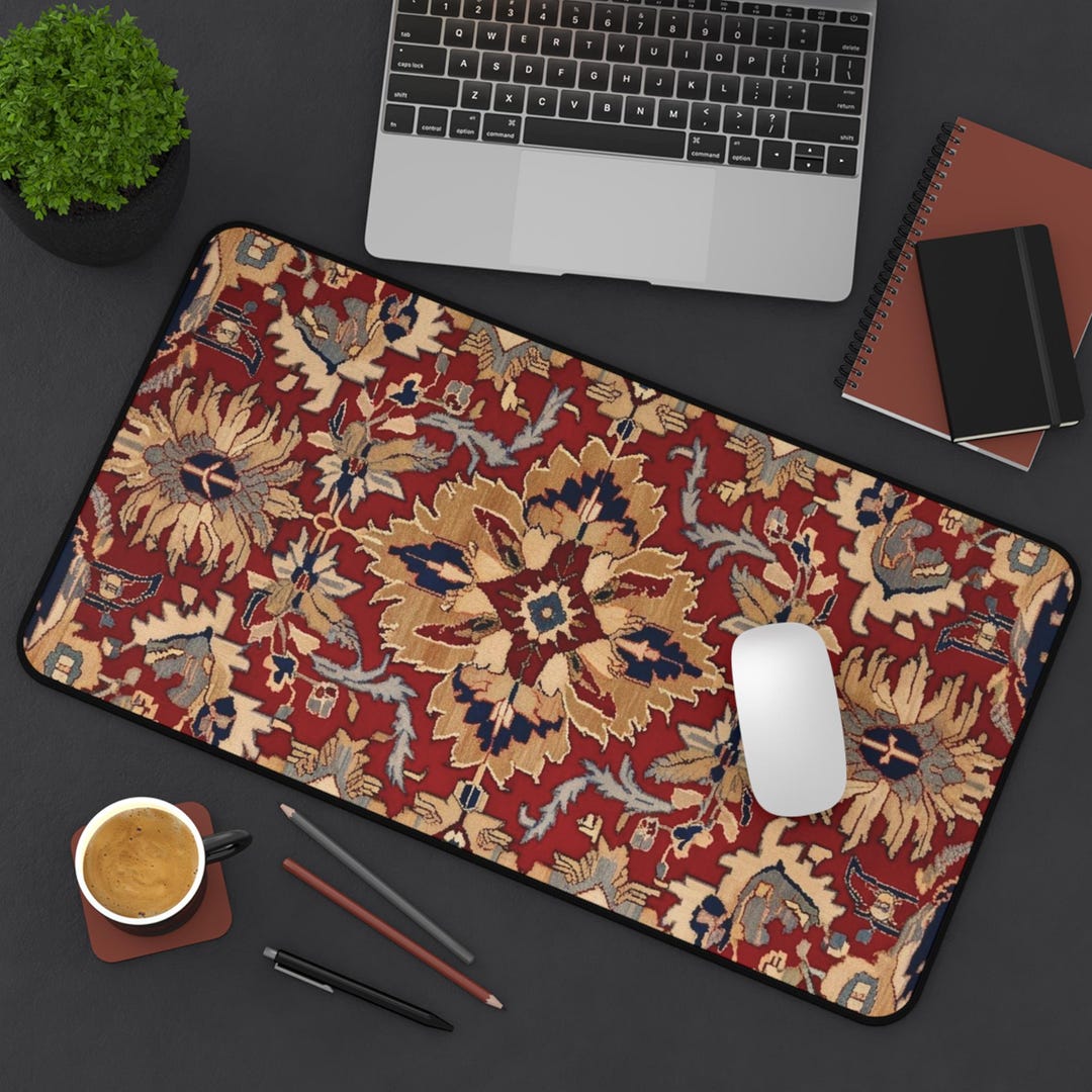 Turkish Carpet Pattern Desk Mat / Mouse Pad / Keyboard Pad, Timeless ...