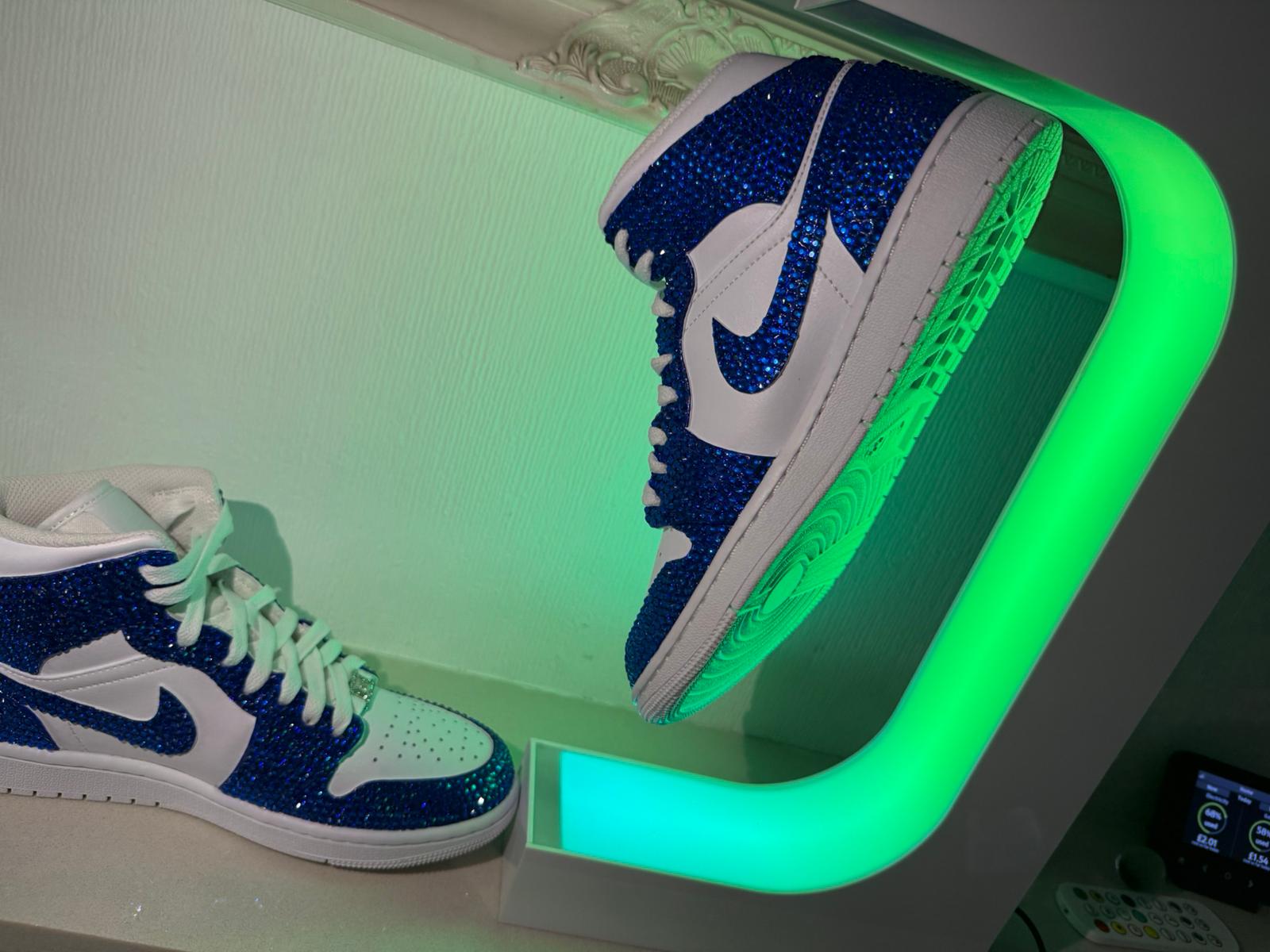 Custom Nike Air Jordan 1 Mids - Bling Rhinestone Sneakers- Air Force ...