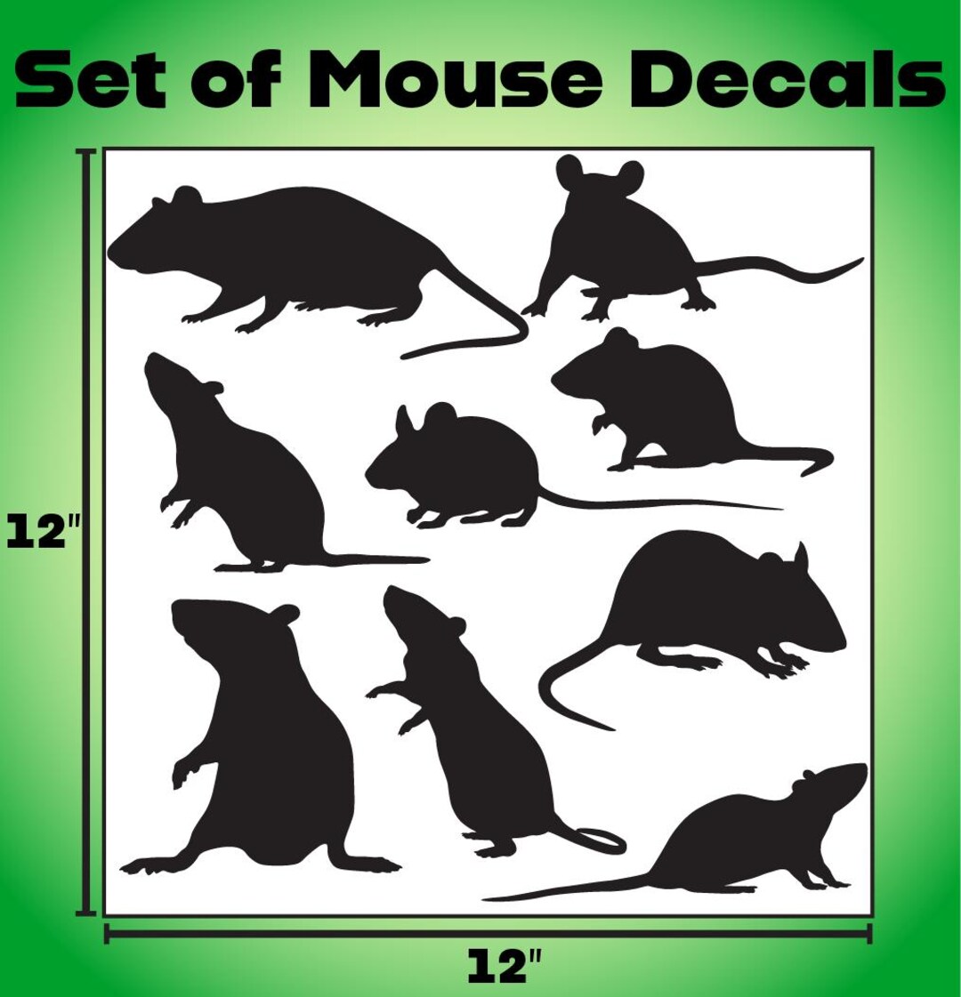 Mouse Decals Full Sheet- 9 Mice Silhouette Stickers - Etsy