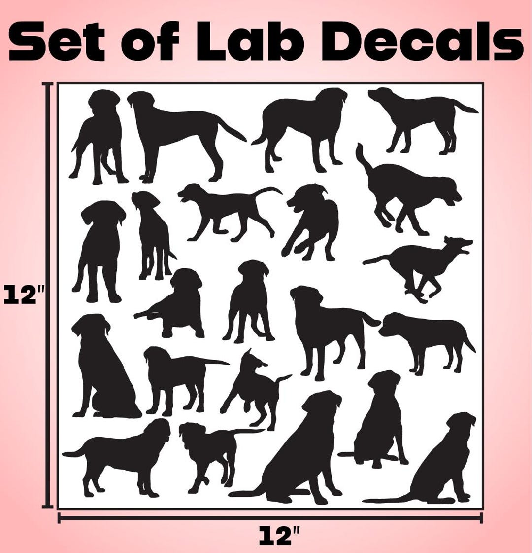 Labrador Decals Full Sheet- 22 Lab Silhouette Stickers - Etsy
