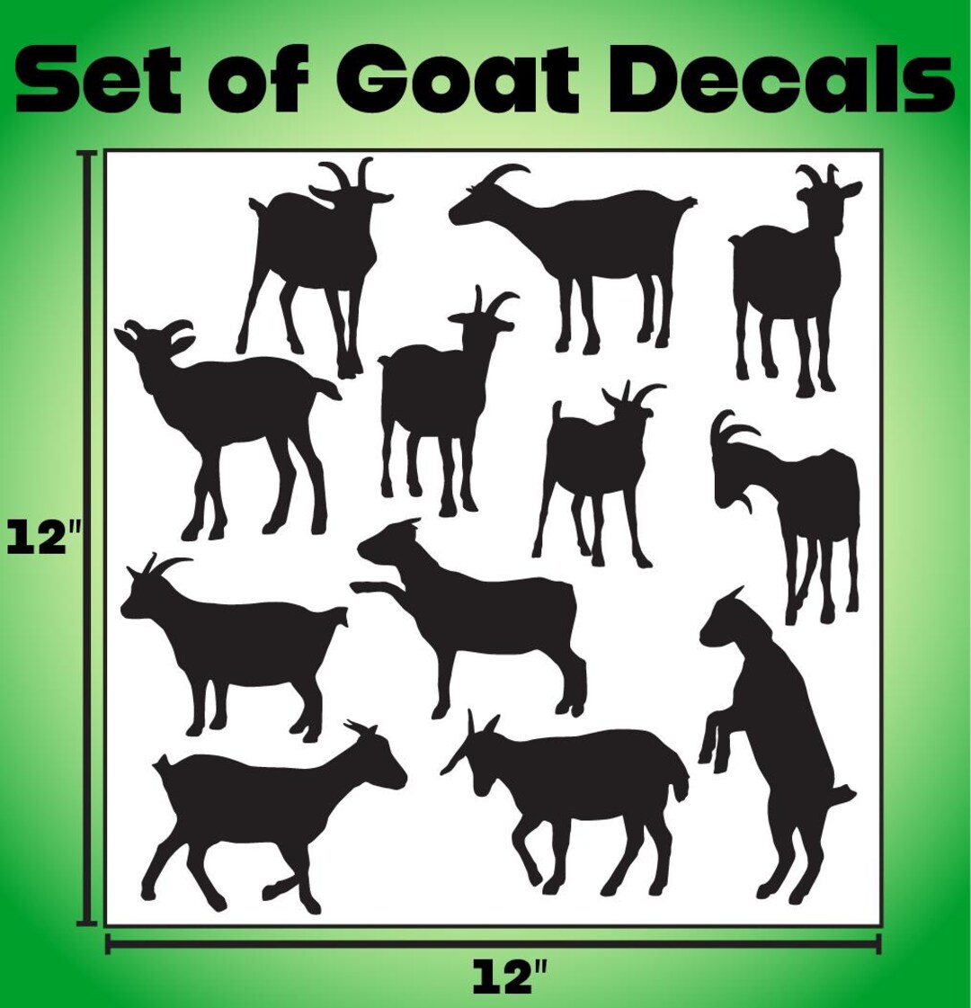 Goat Decals Full Sheet- 12 Goat Silhouette Stickers - Etsy