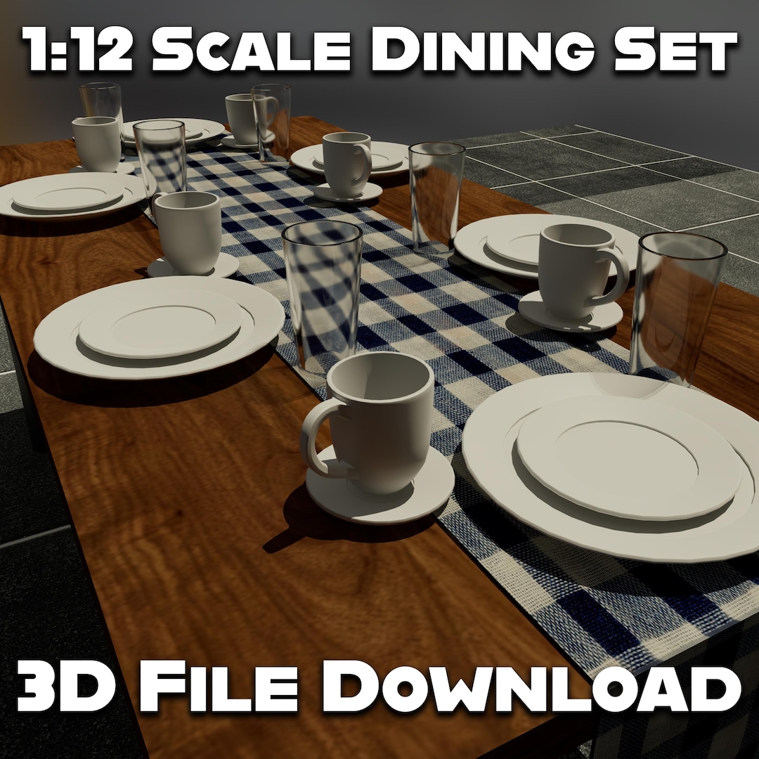 1:12 Scale Dollhouse Dishware - 3D Printable Mugs, Cups, Plates and ...