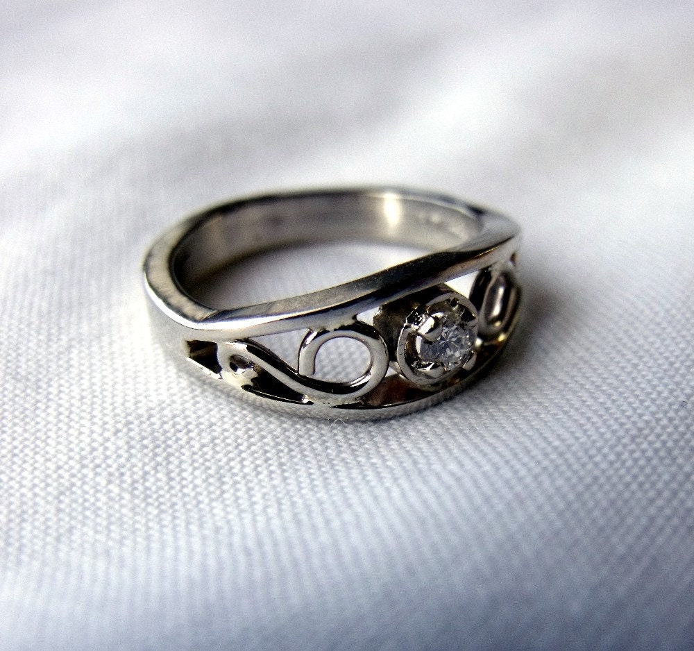 The Crow Ring 14K Gold Medium Size With 10 Point Diamond RF180 | Etsy