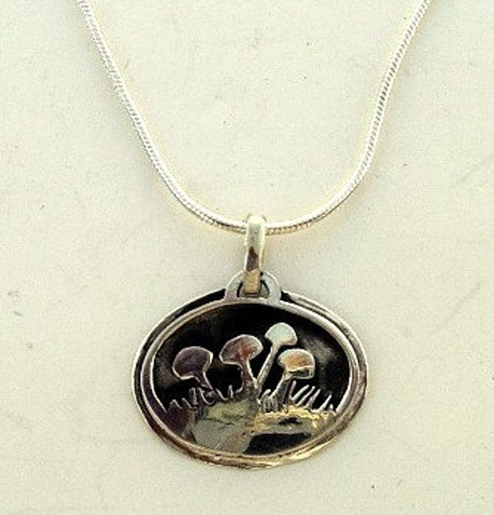 Mushroom Pendant Sterling Silver RF291 - Etsy
