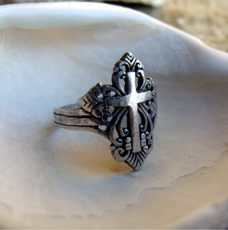 Cross Ring in Sterling Silver RF008 - Etsy