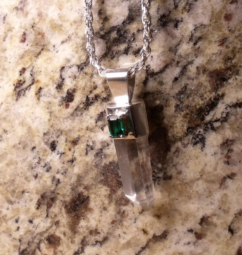 Sterling Silver Quartz Crystal with Mt. St. Helens Stone RF010 | Etsy