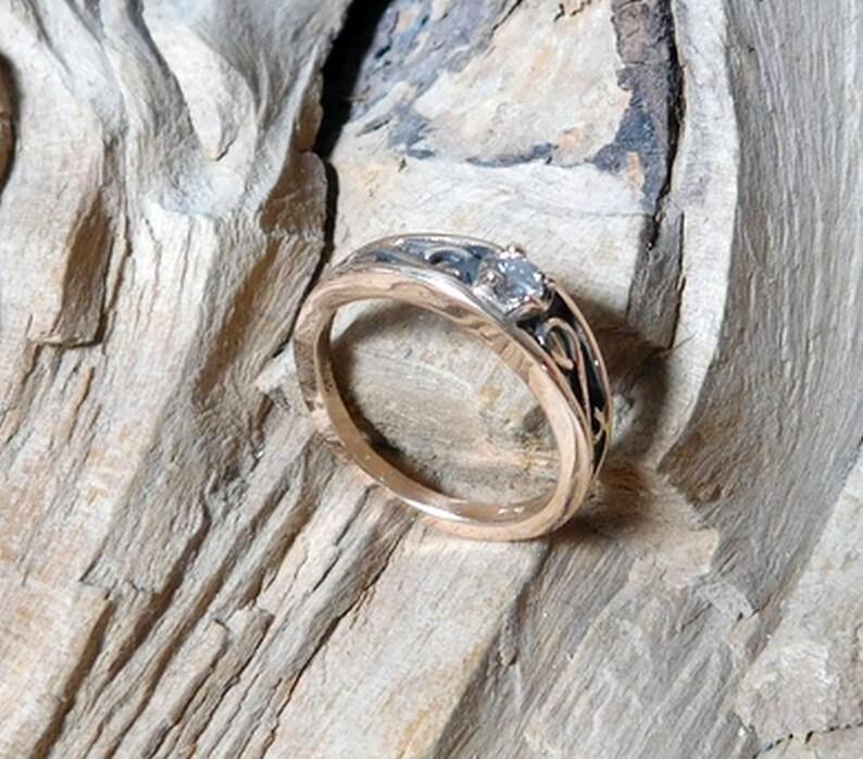 The Crow Ring In 14k White Or Yellow Gold And Diamond Rf180d Etsy
