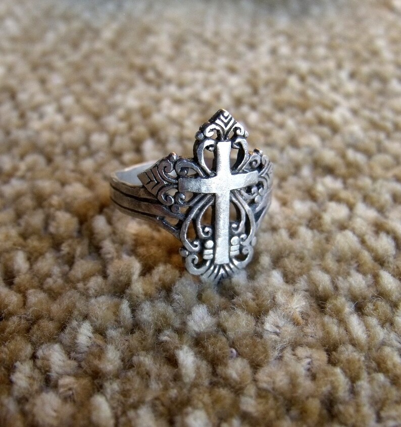 Cross Ring in Sterling Silver RF008 - Etsy