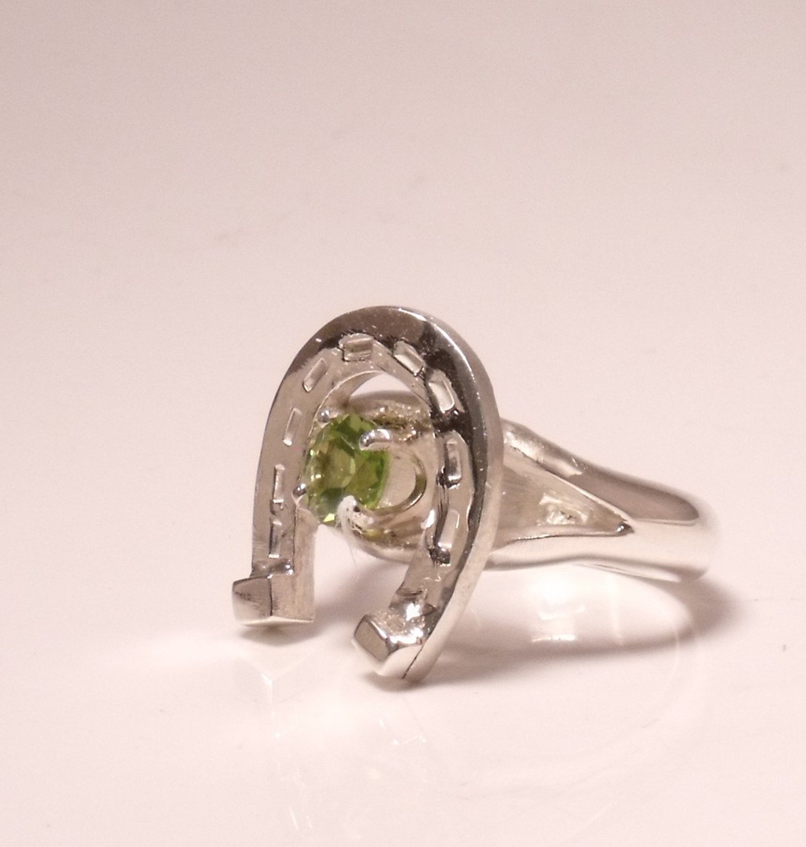 Horse Shoe Ring in Sterling Silver With Any Birthstone RF129 - Etsy