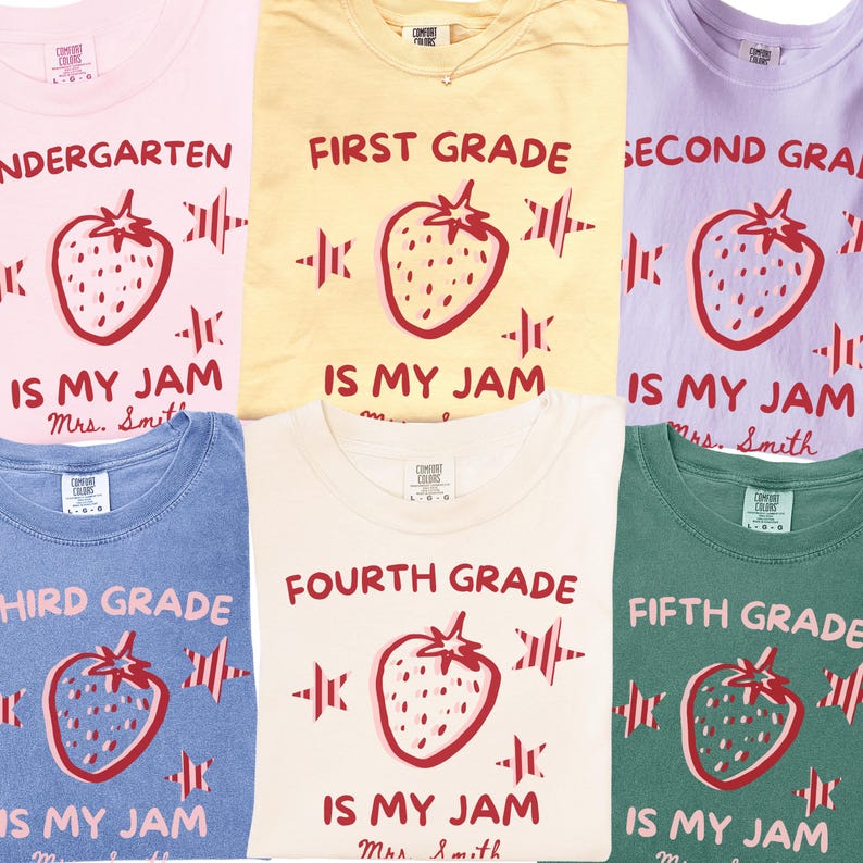 Custom Third Grade Teacher Team Shirt | Strawberry Teaching is My Jam ...