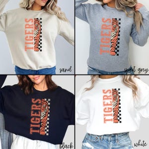Tigers Game Day Shirt Comfort Colors Checker Tiger Sport Shirt School Spirit Tiger Teacher Tee ...
