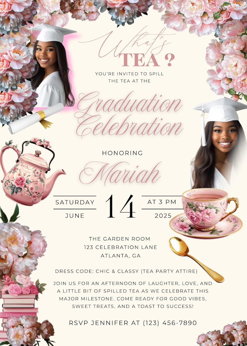 What’s Tea? Graduation Invitation – Digital Download - Etsy