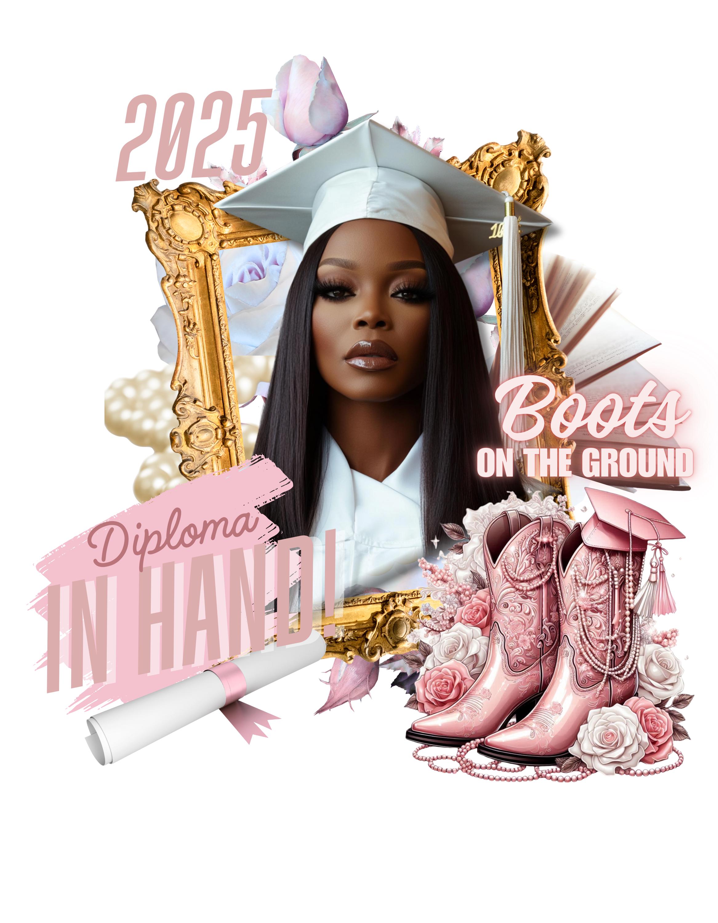 Boots on the Ground Country Girl Graduation PNG – Class of 2025 Digital ...