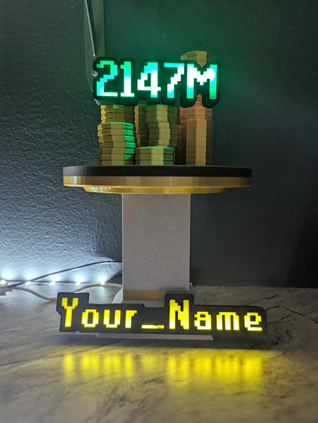 OSRS Runescape Max Gold Stack LED Desk Lamp With Custom Username - Etsy
