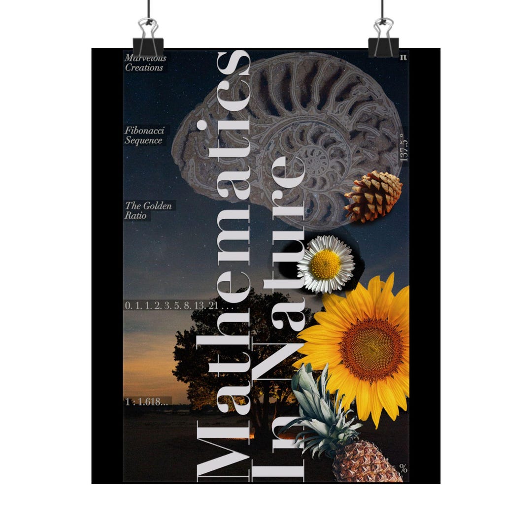Mathematics in Nature Vertical Poster, Educational Art Print, Geometric ...