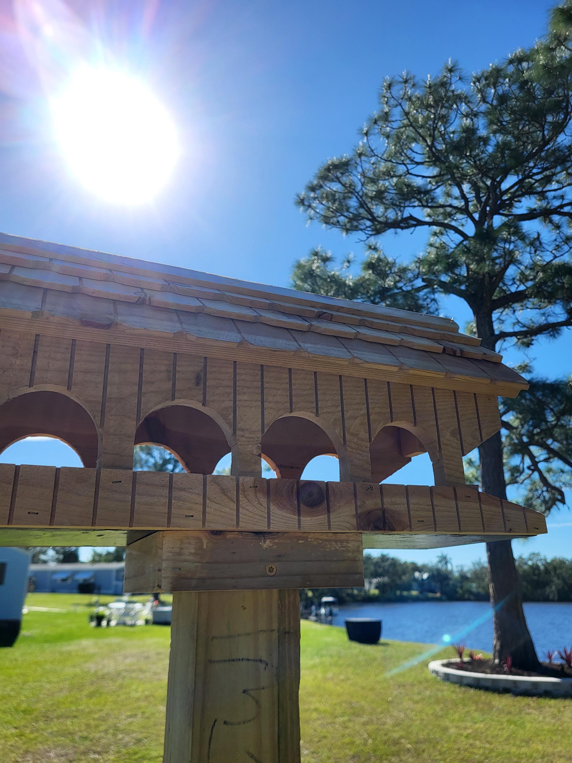 Bird Feeder COVERED Bridge Cedar - Etsy