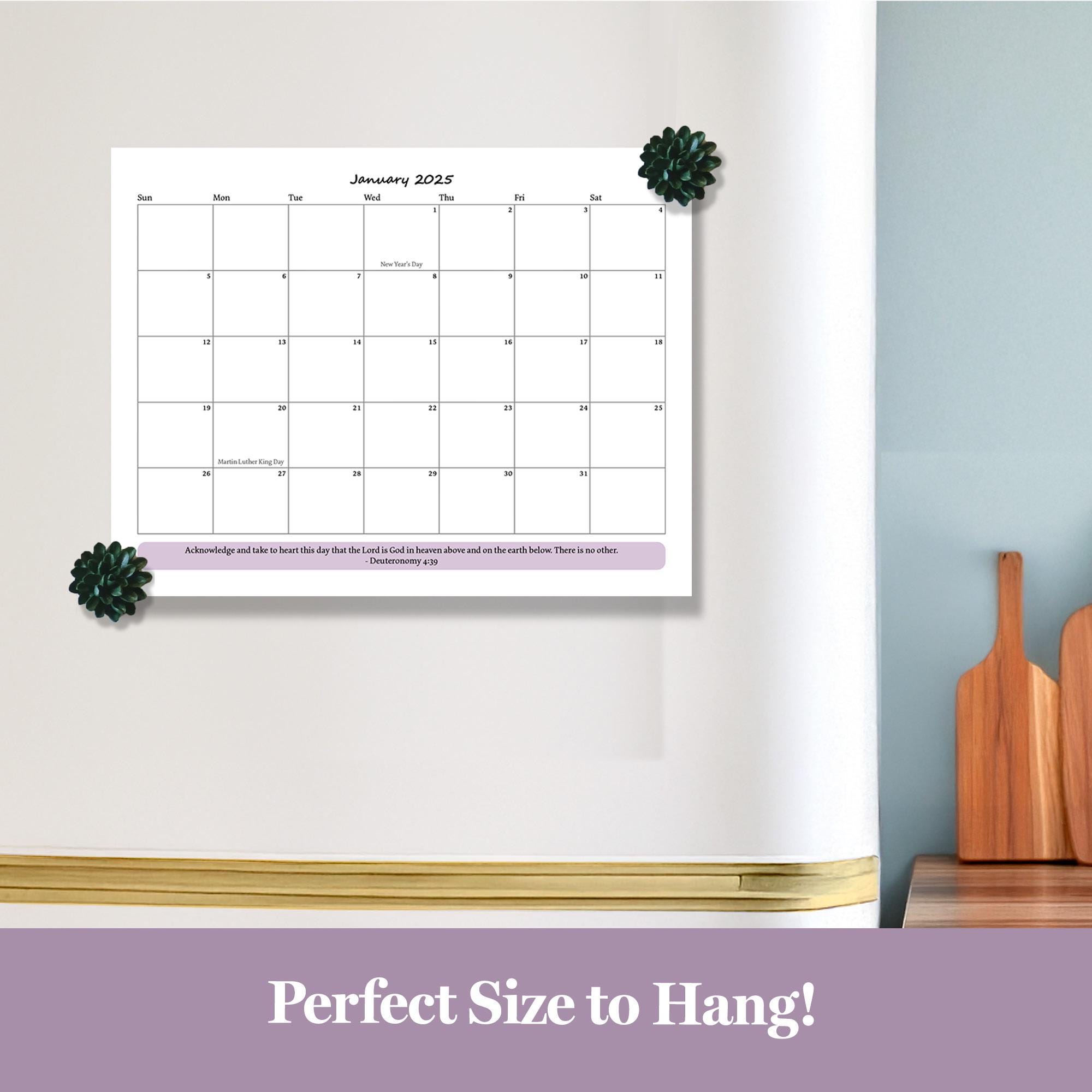 2025 Bible Scripture DIGITAL Calendar PDF, 12 Printable Christian ...