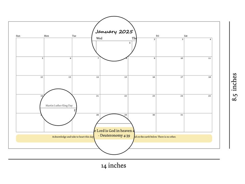 Instant Download Printable Calendar for 2025 Planner Christian ...
